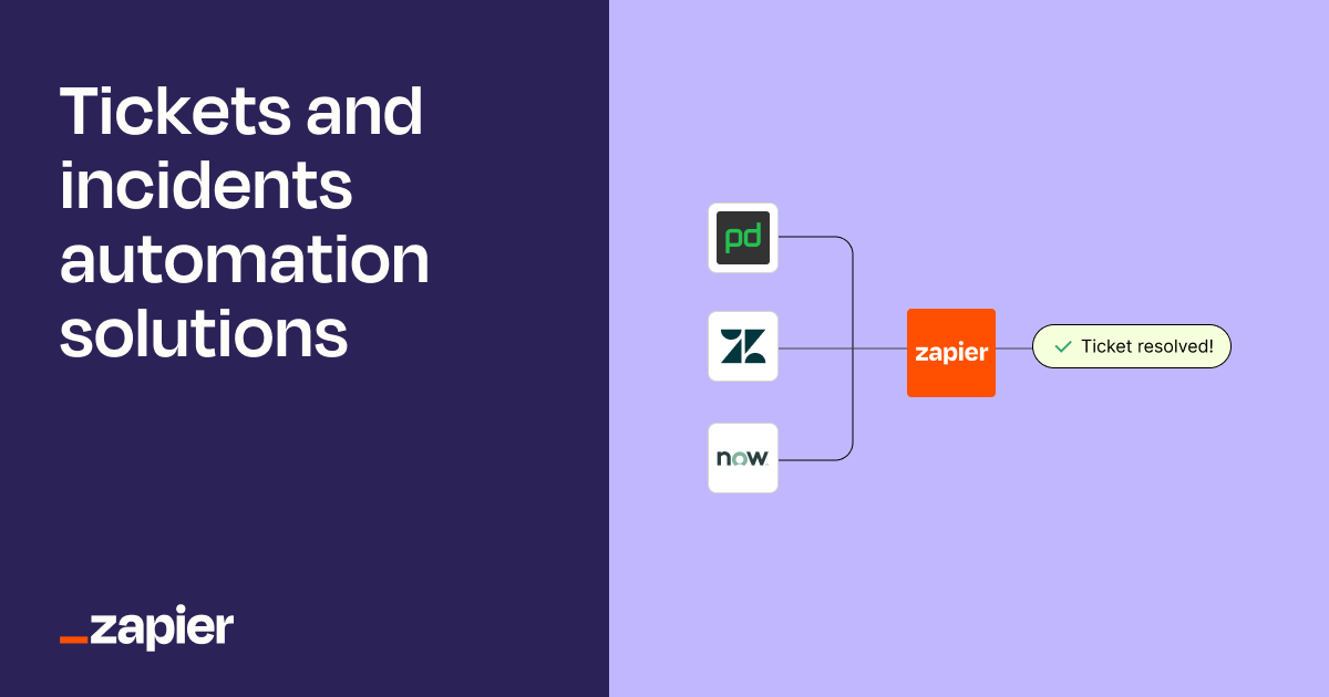 Tickets and incidents automation solutions | Zapier